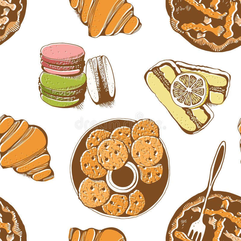 Bakery, Sweet Pastry Vector Seamless Pattern Stock Vector ... Bakery, Sweet Pastry Vector Seamless Pattern Stock Vector ...