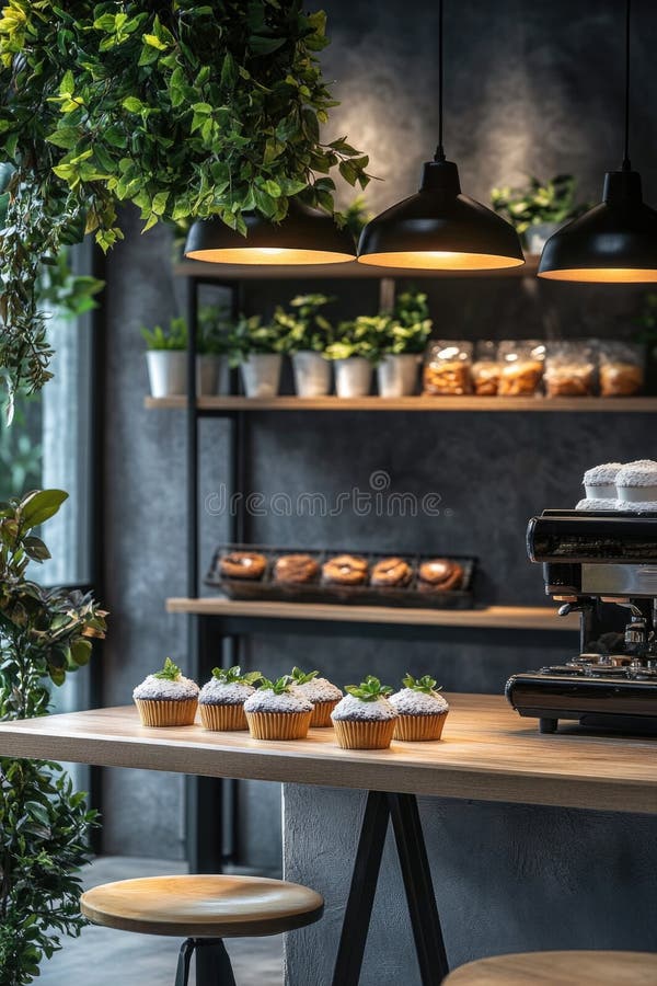 Bakery Table with Cupcakes stock image. Image of indulgent - 378820831