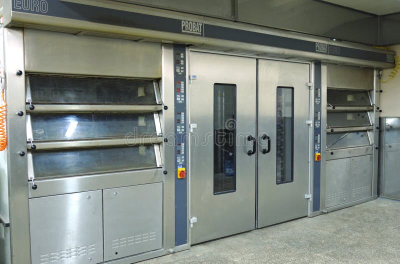 At the Bakery: Three-section Electric Oven Prepared for Baking Bread ...