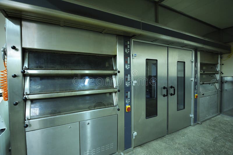At the Bakery: Three-section Electric Oven Prepared for Making Bread ...
