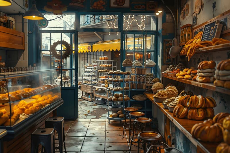A Bakery Filled with Lots of Different Types of Bread Stock Photo ...