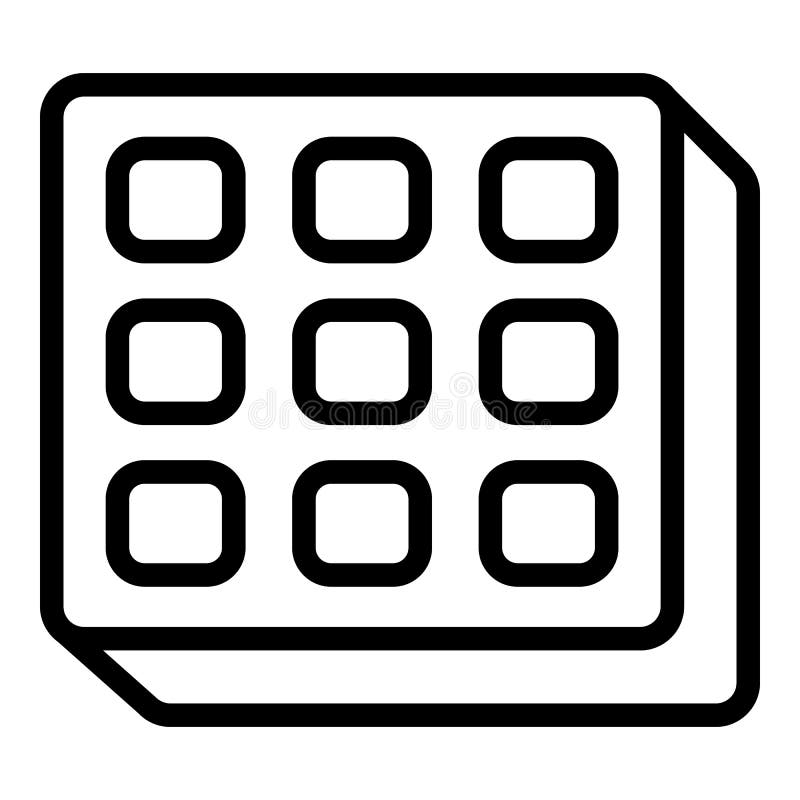 Bakery Waffle Icon Outline Vector. Round Wafer Stock Vector ...