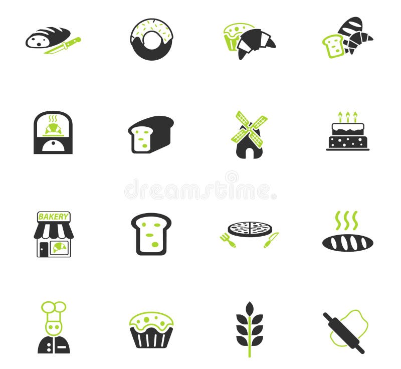 Bakery icon set stock vector. Illustration of symbol - 122089057