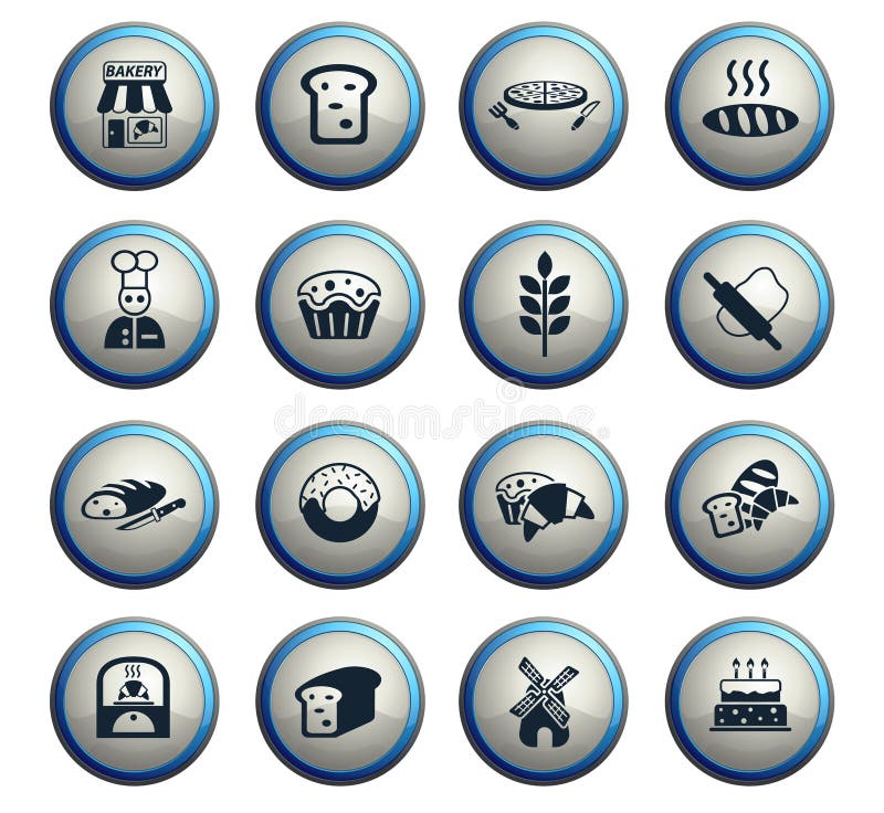 Bakery icon set stock vector. Illustration of bakery - 128287129