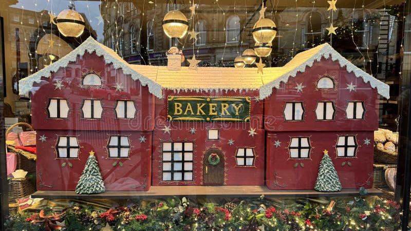 Bakery Window Display Featuring a Model Building Stock Image - Image of ...