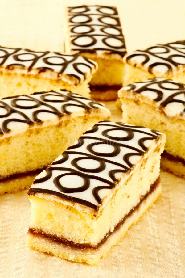 Fancy Pink Iced Fondant Cakes. Stock Photo - Image of decorated ...