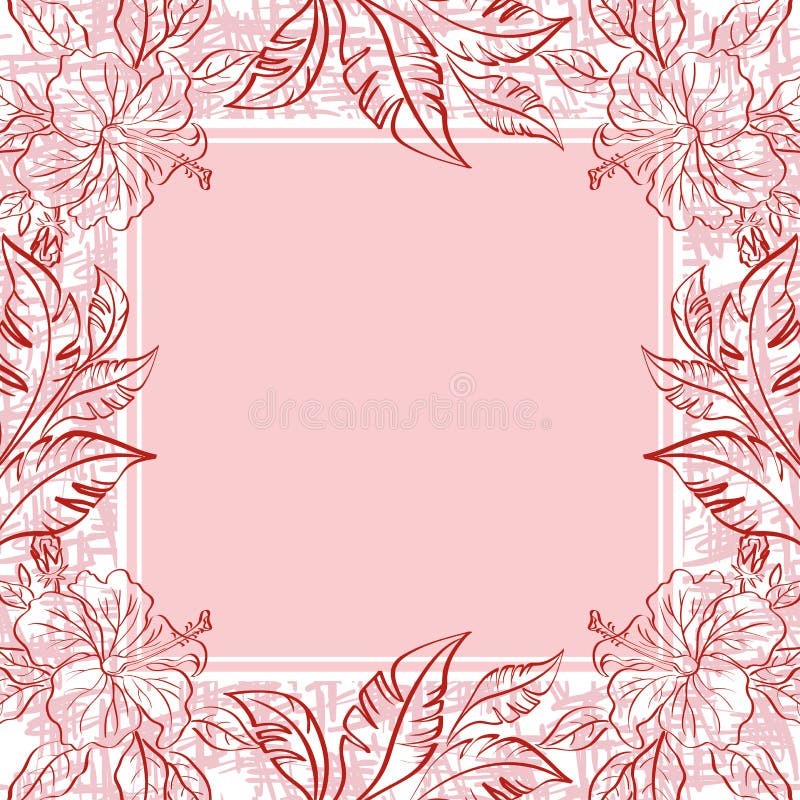 Bakgrund, Ram Av Blommor Och Sidor Vektor Illustrationer - Illustration ...