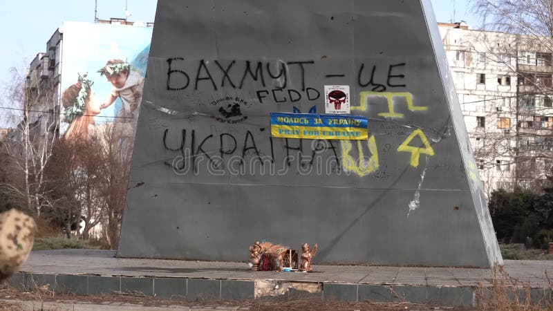 Bakhmut is Ukraine. Inscription in Bakhmut. War in Ukraine Editorial ...