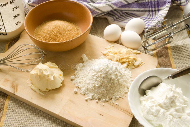 Flour and Baking Ingredients Stock Image - Image of domestic, margarine ...