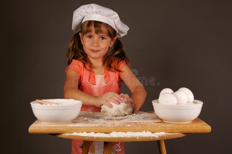 Baking stock image. Image of happy, flour, girl, cutting - 2532359