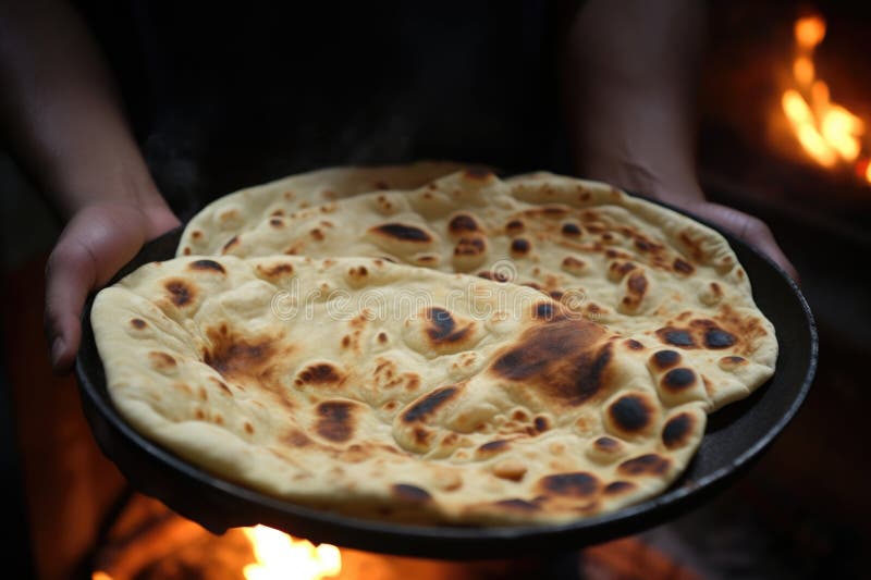Baking of Arabs India - Pakistan Naan Roti Parata Stock Illustration ...