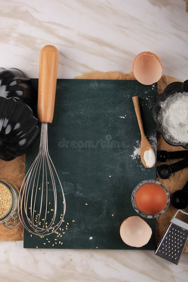 Baking Background with Baking Ingredients Stock Photo - Image of cast ...