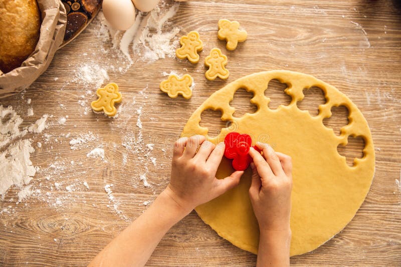 Baking Background: Cookie Making Process. Top View Closeup Stock Photo ...