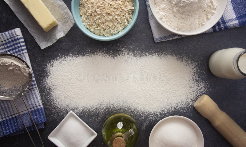 Baking Background of Various Ingredients and Place To Write in the ...