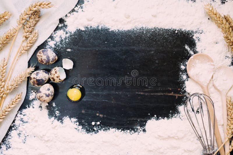 Baking Background Frame with Copy Space Stock Photo - Image of bunch ...