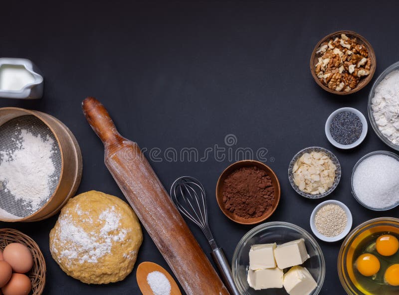 Baking Background on the Table Stock Image - Image of baking, dough ...
