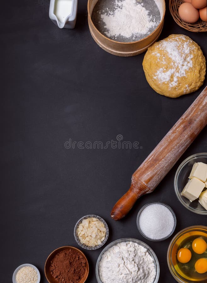 Baking background on table stock photo. Image of homemade - 169696960