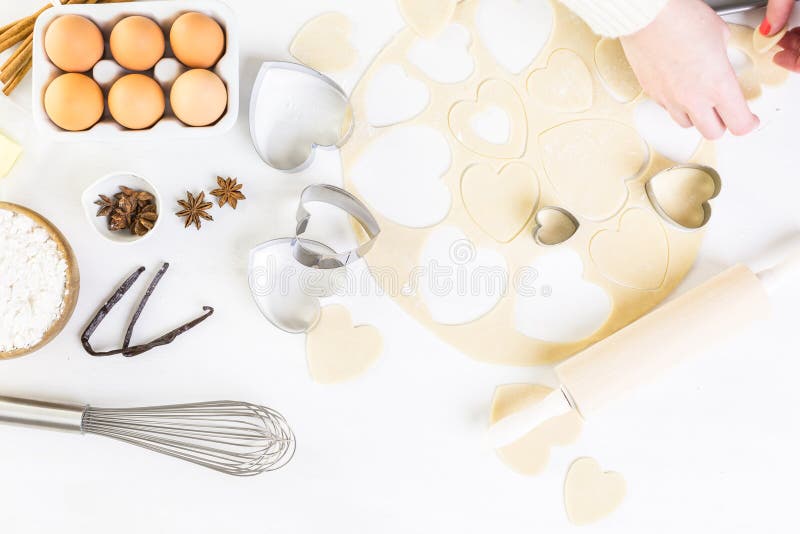 Baking stock image. Image of roller, heart, overhead - 88381093