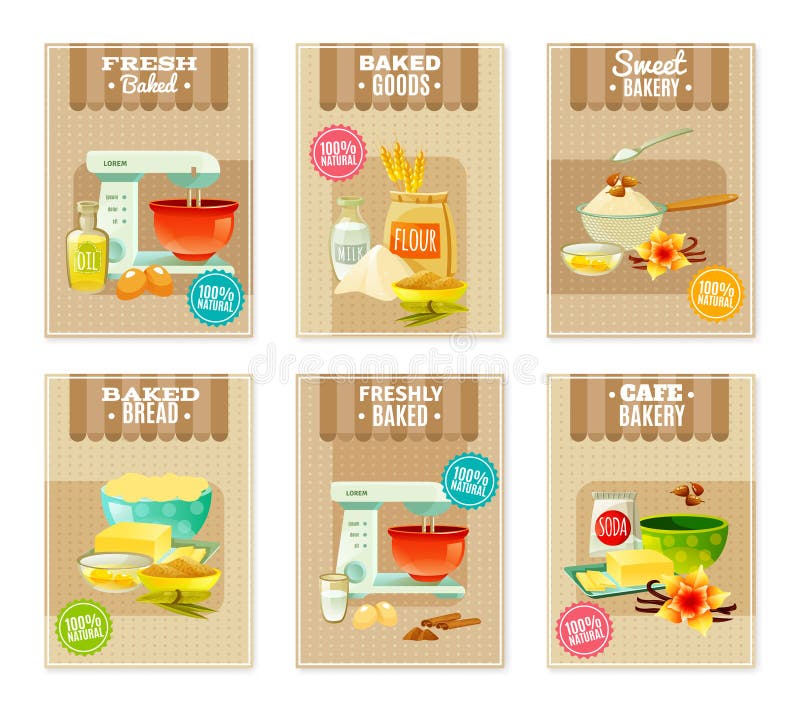 Baking Banners and Cards stock vector. Illustration of milk - 210012851