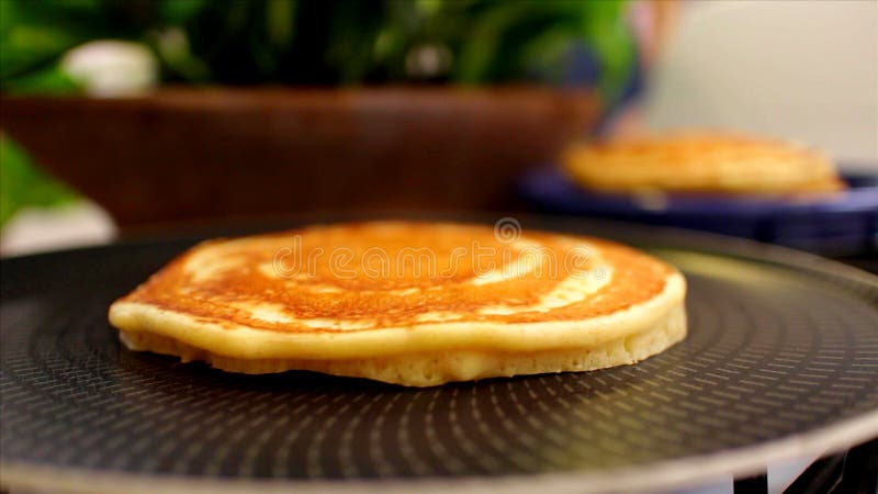 Baking of a big pancake stock image. Image of griddle - 174308147