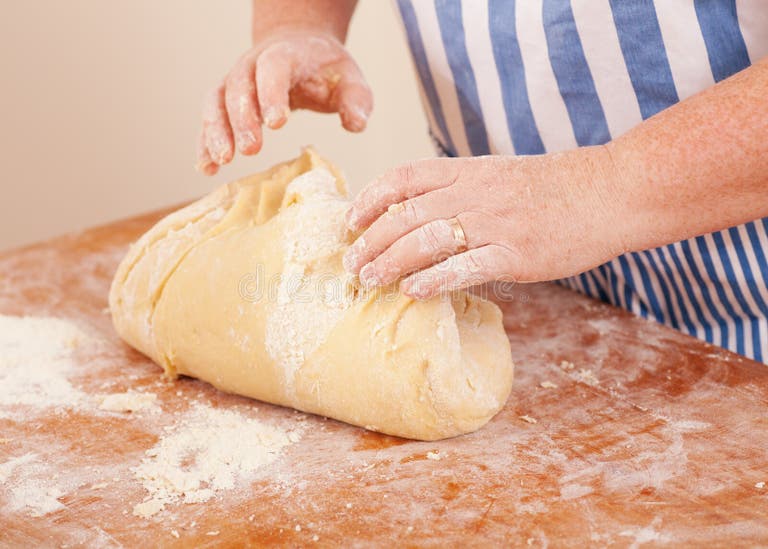 Baking Biscuits -Woman Kneads Dough Stock Image - Image of bakery ...