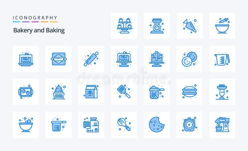 25 Baking Blue icon pack stock vector. Illustration of baking - 264609525