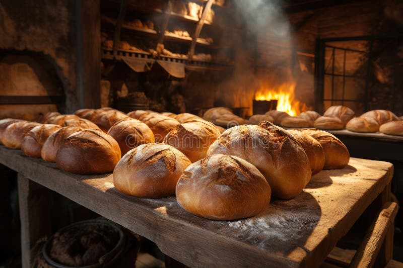 Baking Bread in the Oven at the Bakery Stock Image - Image of crust ...