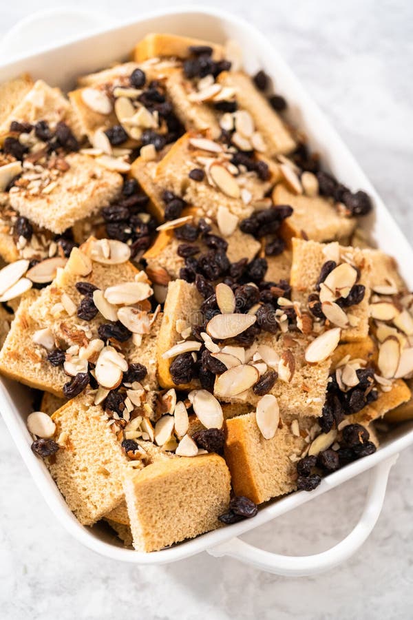 Bread pudding stock image. Image of cooking, nuts, loaf - 285258125