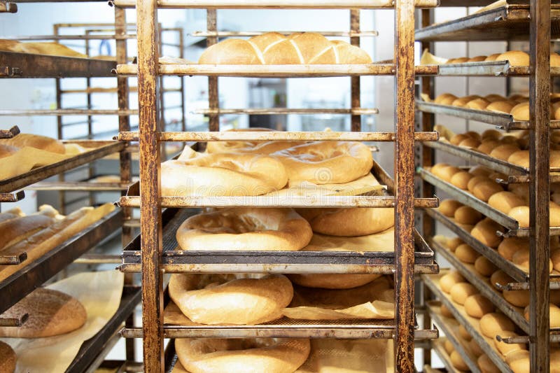 Baking Bread. Workshop for Production of Bread. Stock Image - Image of ...