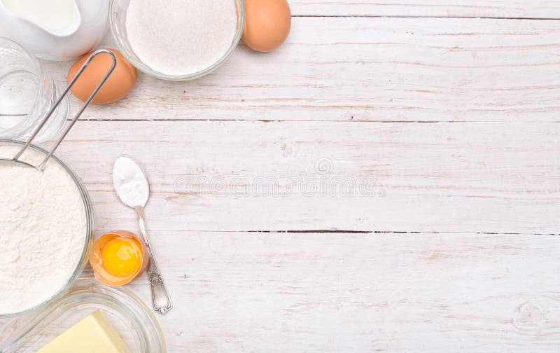 Baking cake ingredients . stock photo. Image of eggs - 61091752
