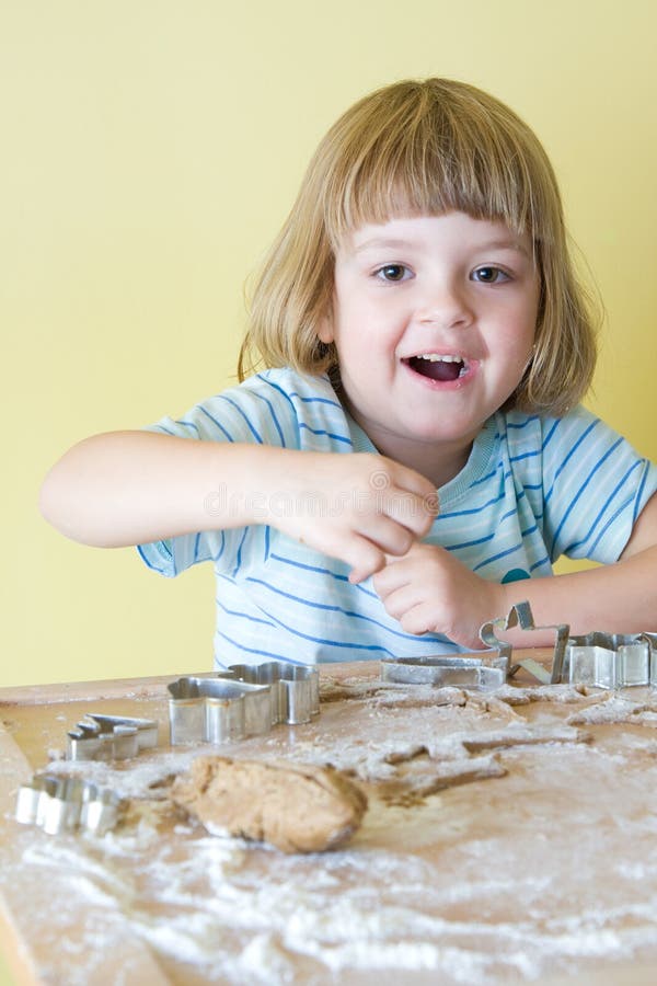 Baking Christmas cookies stock photo. Image of mold, happy - 7341470