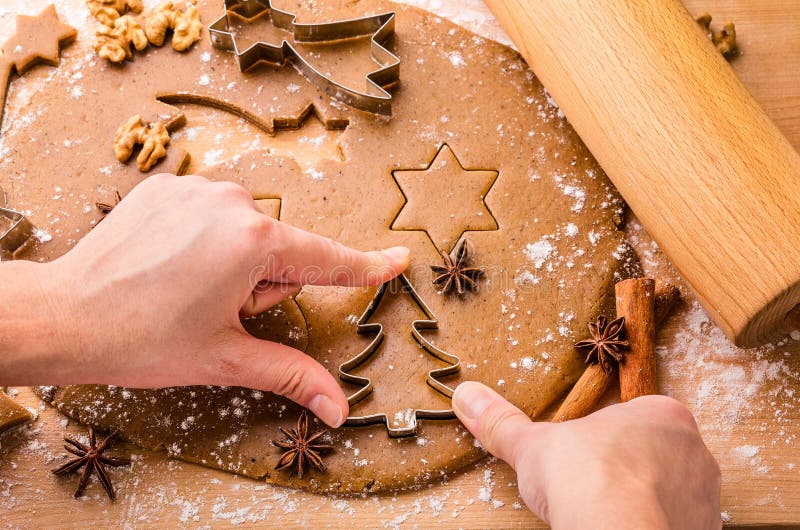 Baking Christmas Gingerbread. Stock Photo - Image of cooking, biscuit ...