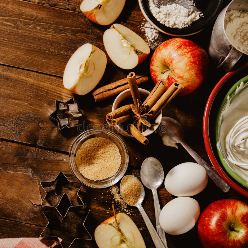 Cooking Baking Process from Above Stock Image - Image of dark, process ...