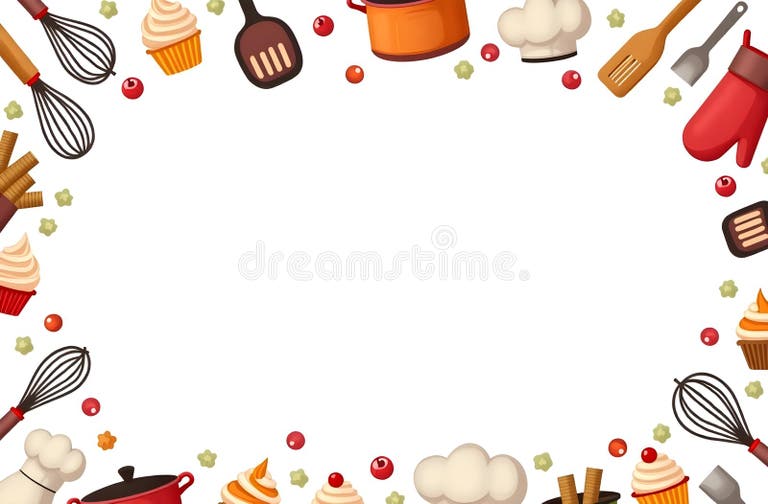 Baking and Cooking Frame stock illustration. Illustration of utensils ...