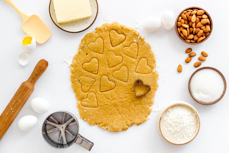 Baking Copy Space on Dough Rolled Out for Cooking Stock Photo - Image ...