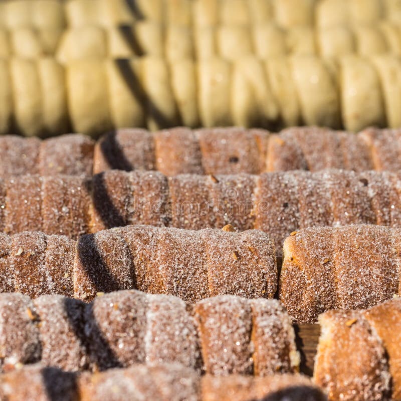 Baking of Czech Trdelnik on Prague Street Stock Photo - Image of ...