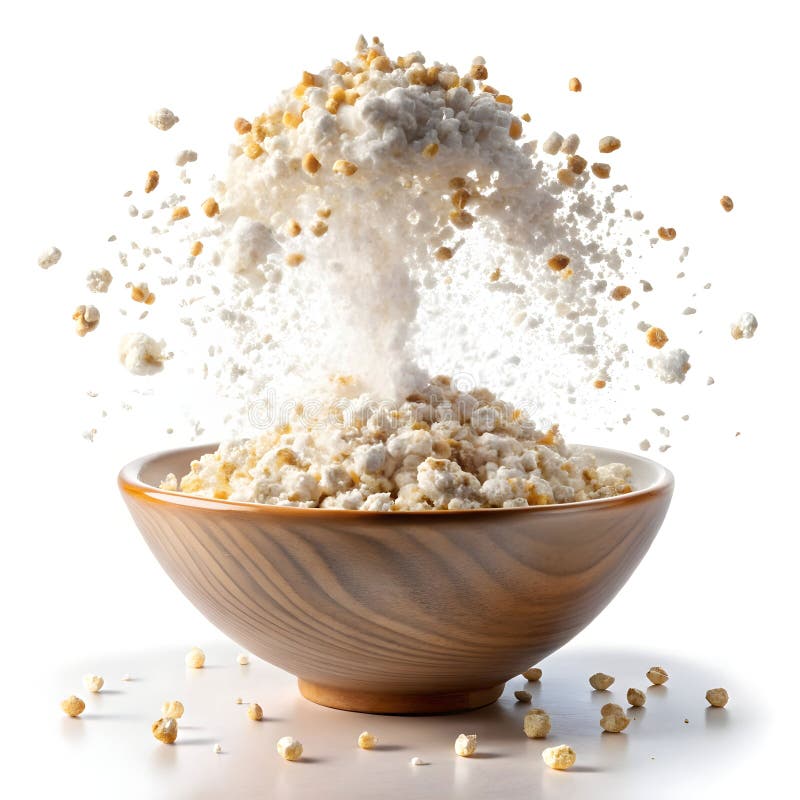A Baking Disaster Scene Featuring a Bowl Overflowing with Flour Stock ...