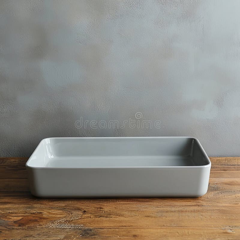 The Baking Dish is Rectangular and Light Grey Ceramic with Handles ...