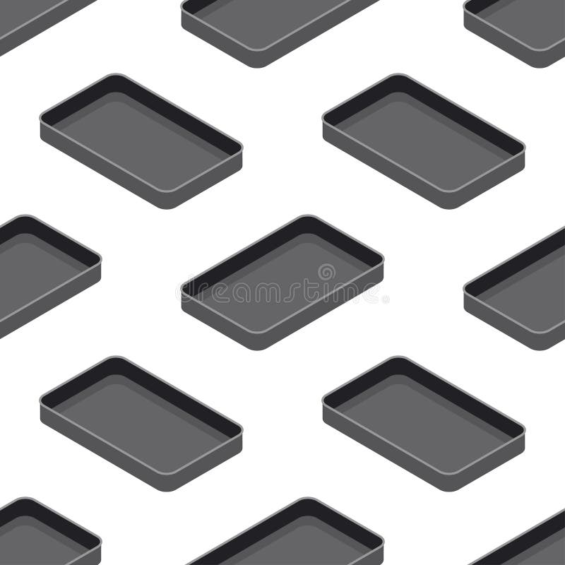 Baking Dish Seamless Pattern. Metal Rectangular Baking Tray for Baking ...