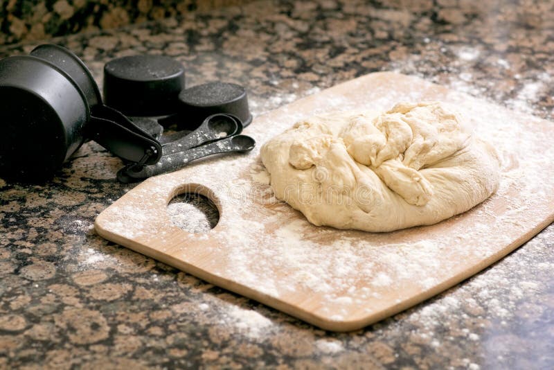 Baking dough and flour stock image. Image of rise, artisan - 35685815
