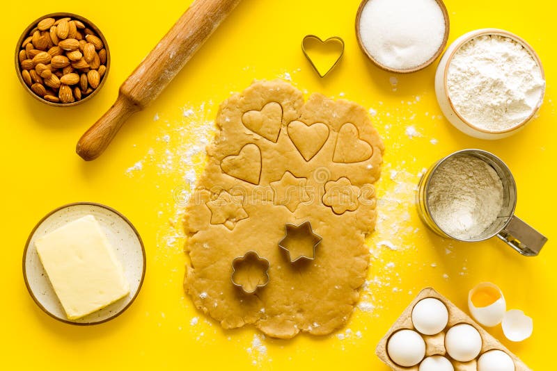Baking Dough Rolled Out for Cooking, Top View Stock Image - Image of ...