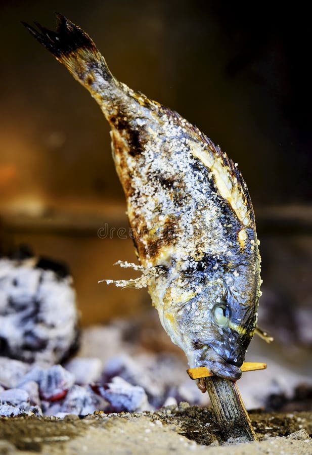 Baking Fish in Marbella in Spain Stock Photo - Image of marbella ...