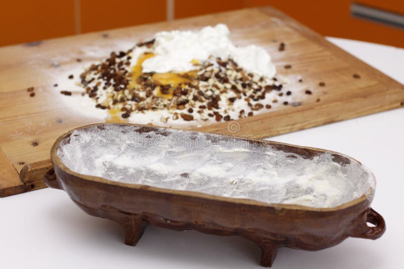 Baking Form Prepared for Dought Stock Image - Image of almond, board ...