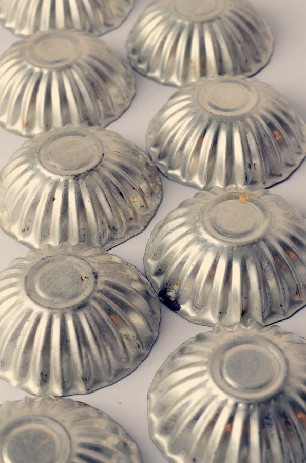 Baking forms stock photo. Image of silver, iron, vintage - 41476356