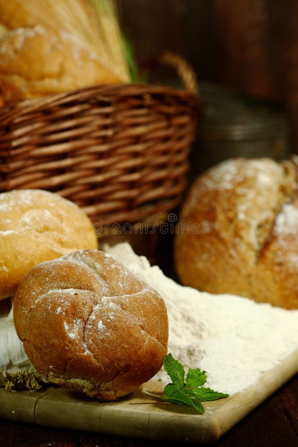 Baking Fresh Baked Bread stock photo. Image of grains - 33156158