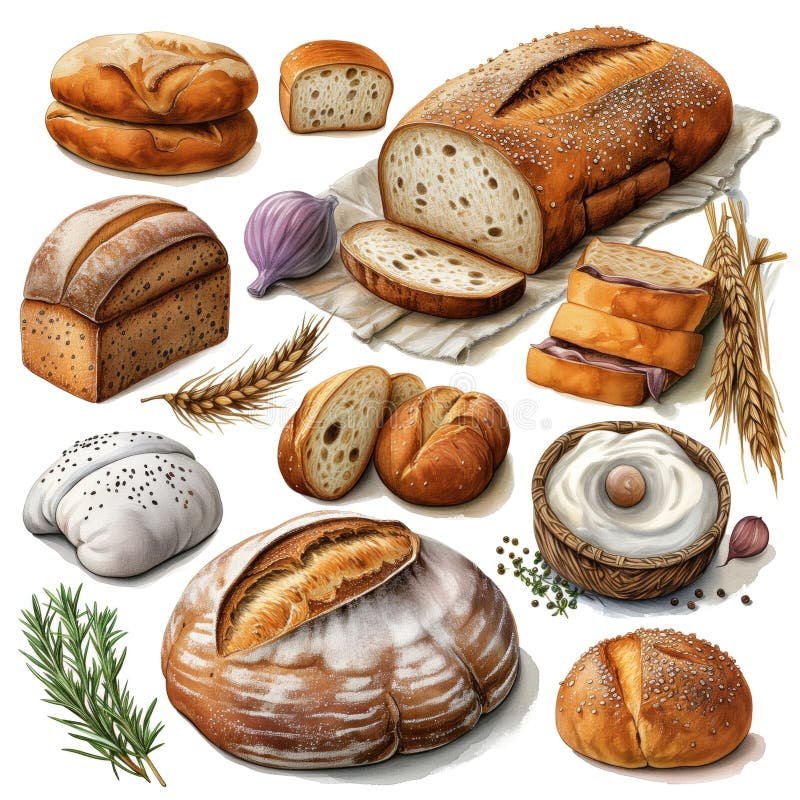 Baking fresh bread closeup stock illustration. Illustration of pastry ...