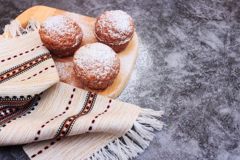 Baking on a Gray Background with a Napkin Stock Image - Image of spring ...
