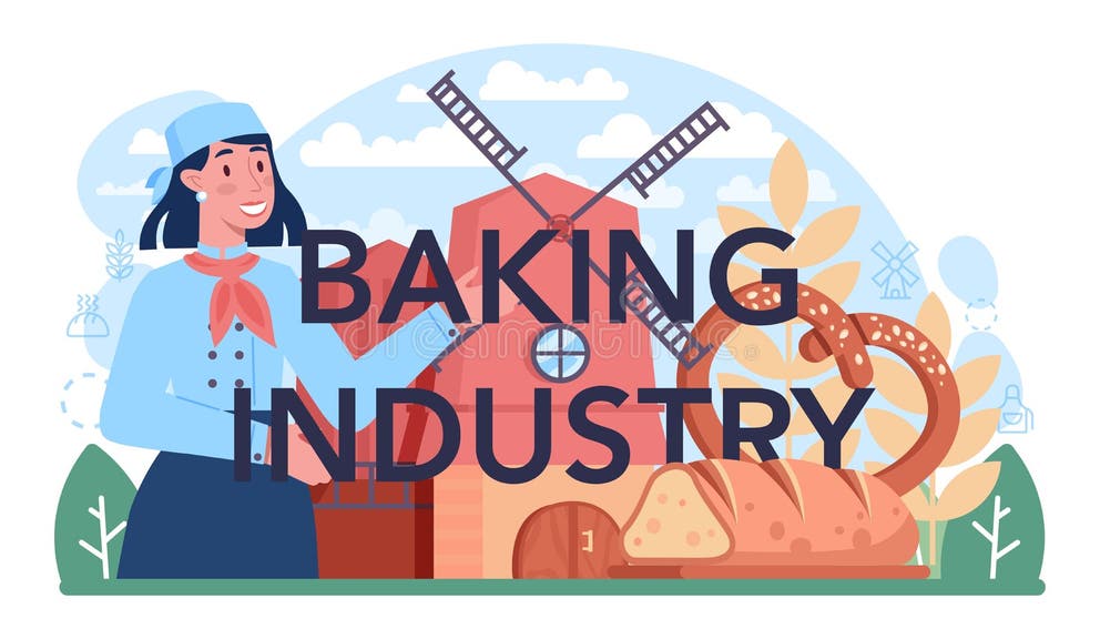 Baking Industry Typographic Header. Pastry Baking Process Stock Vector ...