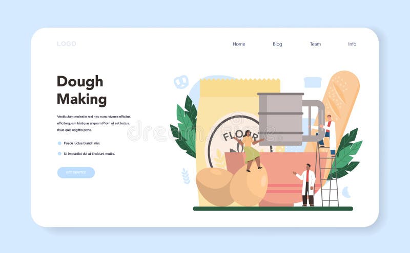 Baking Industry Web Banner or Landing Page. Baking Pastry Process Stock ...