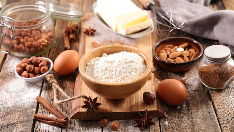 Baking Selection of Ingredient Stock Image - Image of sugar, ingredient ...
